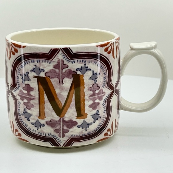 Anthropologie | Kitchen | Anthropologie Mug Alphabet Monogram Letter M ...
